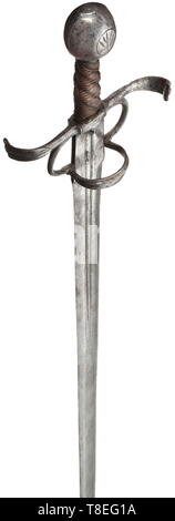 An Italian sword with cut iron hilt,circa 1560/70 Double-edged,flatly ...