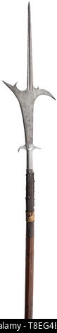 A rare North Italian halberd alabarda, circa 1530-50. The head formed ...