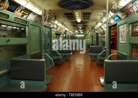 New York Transit Museum carriage subway vintage subway 1961; grey Stock ...