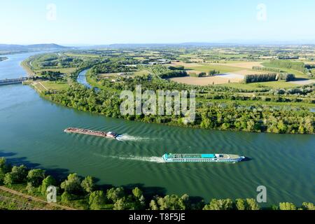 France, Vaucluse, Caderousse, view of the Rhone from the Ile de la ...