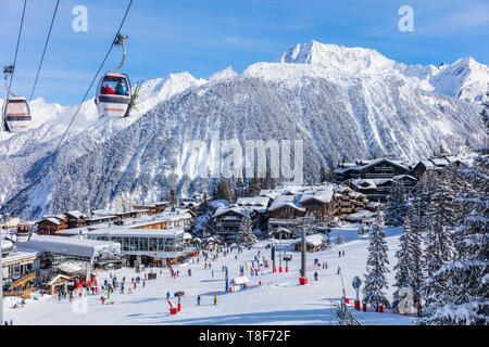 France, Savoie, Courchevel, la Croisette dominated by Le Grand Bec ...