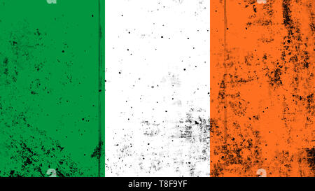 Flag of Ireland . Vintage old texture patriotic flag. Design element ...