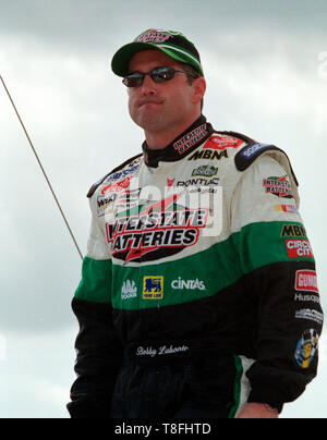 Bobby Labonte celebrates winning the NASCAR Ford 400, at Homestead ...