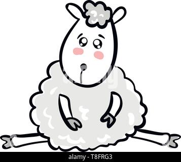 Sad sheep, illustration, vector on white background Stock Vector Image ...