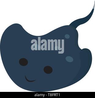 Blue stingray on white background illustration Stock Vector Image & Art ...
