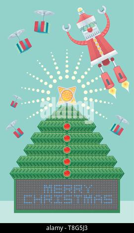 Mechanical Christmas tree Stock Vector Image & Art - Alamy