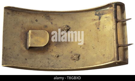 A Friedrich Wilhelm of Prussia belt buckle Solid brass, curved with ...
