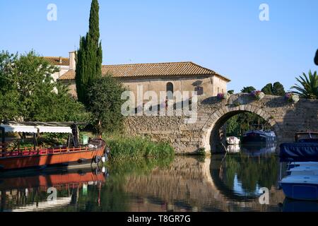 France, Aude, Le Somail, port on the Canal du Midi listed as World ...