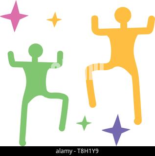 Happy young man dancing. Celebrating active person isolated on white ...