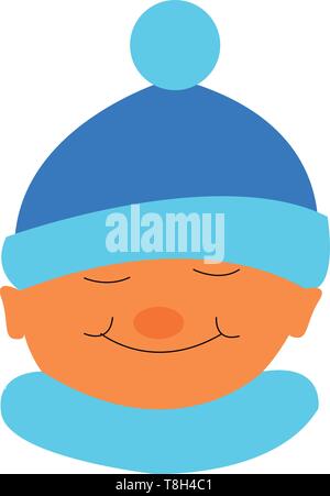 Knitting cap icon. Warm hat with pompom. Kid winter headware isolated ...