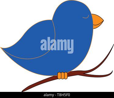 Cute little blue bird in cartoon style Stock Vector Image & Art - Alamy