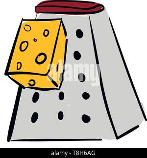 Sharp cheese grater, illustration, vector on a white background Stock ...
