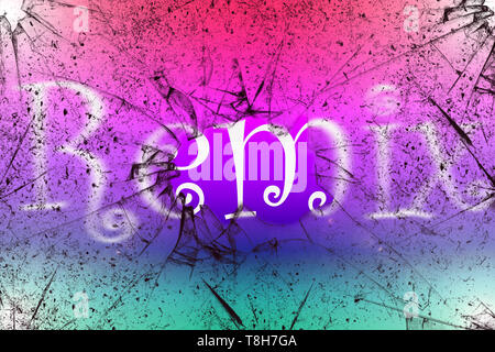 Remix concept with remix word written behind the broken glass with ...