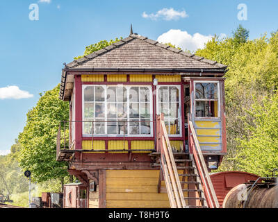 Signal Box at Embsay Station, Embsay and Bolton Abbey Steam railway. Nr ...