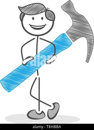 Construction worker cartoon scribble Stock Vector Image & Art - Alamy