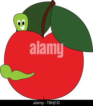 apple red food green leaf freash vector seamless pattern Stock Vector ...