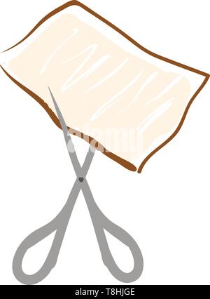 illustration of scissor cutting paper Stock Vector Image & Art - Alamy