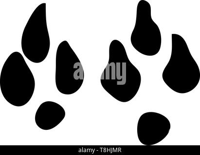 Five-Toed Jerboa Footprint. Black Silhouette Design. Vector ...
