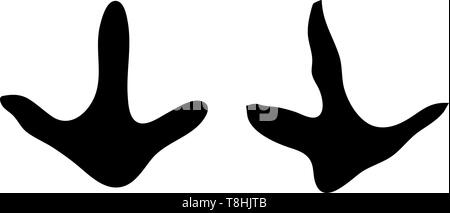 Stork Footprint. Black Silhouette Design. Vector Illustration Stock ...