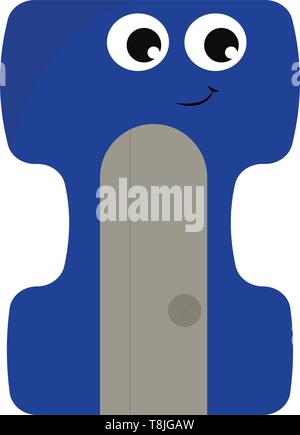 A vector illustration of a blue pencil sharpener isolated on white ...