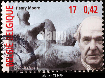 Henry Moore portrait on postage stamp of Ghana Stock Photo - Alamy