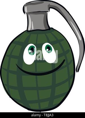 grenade cute smiley face character. Comic book cartoon pop art ...