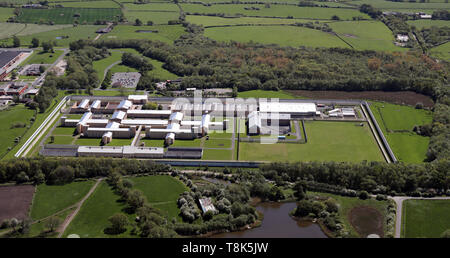 aerial view of HM Prison - Garth Prison, at Ulnes near Leyland in ...