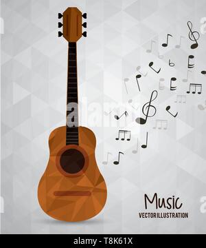 musical note, instrument low poly wireframe mesh vector illustration ...