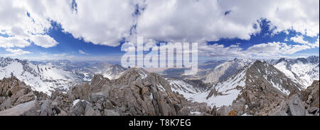 panorama from Wheeler Crest in the Sierra Nevada Mountains overlooking ...
