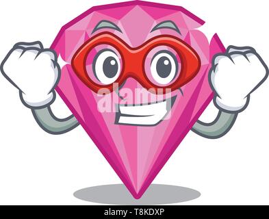 Cartoon illustration of super hero diamond with cape Stock Photo ...