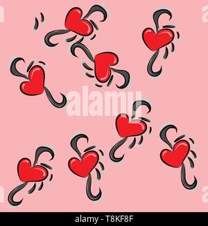 vector drawing heart shape design set Stock Vector Image & Art - Alamy