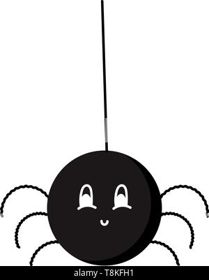 Vector spider weaving web vector illustration Stock Vector Image & Art ...