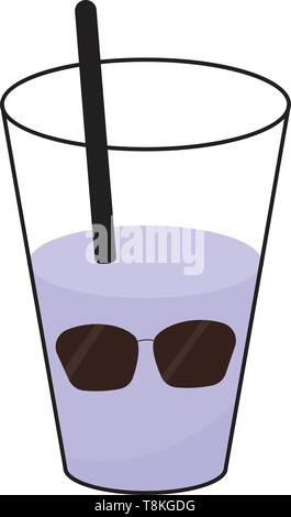 Lemonade in glass with straw cocktail. Hand drawing outline. Isolated ...