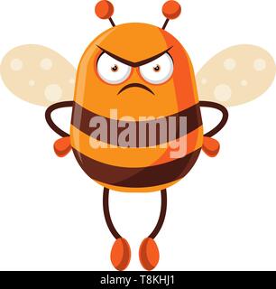A cartoon illustration of a bee looking angry Stock Vector Image & Art ...