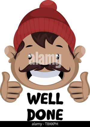 Good job. Human cartoon hands clap. Vector congratulations bravo ...