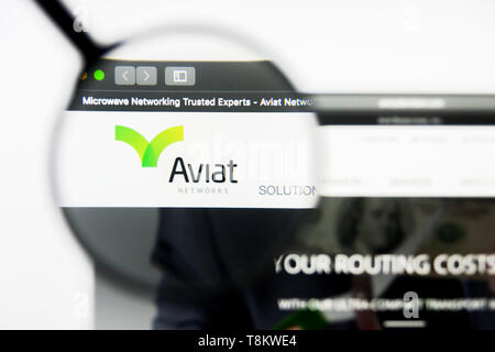 Aviat Networks sign, logo. Aviat Networks is a global provider of ...
