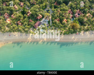 Aerial Drone View Of Mae Nam Beach In Koh Samui Thailand Stock Photo ...