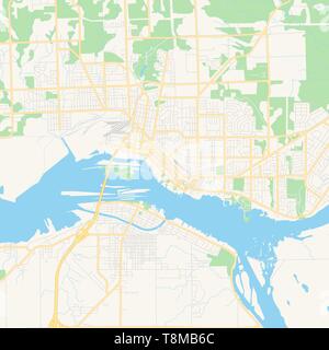 Sault Ste. Marie, Ontario, Canada, bright outlined vector map with ...