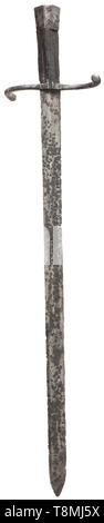 A German Landsknecht sword, circa 1490/1500 Straight single-edged blade ...