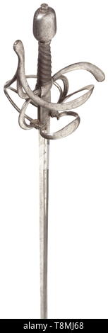 A heavy German sword, circa 1580 Double-edged blade of flattened ...