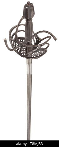 A heavy German Pappenheim rapier, circa 1620 Sturdy, double-edged blade ...