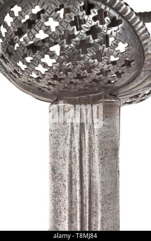 A heavy German Pappenheim rapier, circa 1620 Sturdy, double-edged blade ...