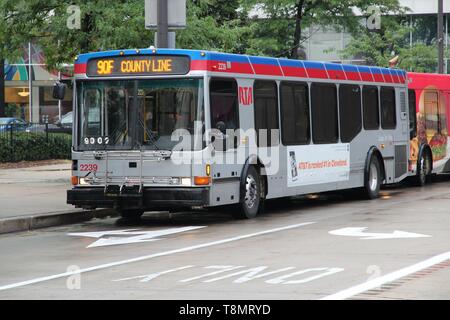 Greater Cleveland Regional Transit Authority (RTA) bus 51 passes ...