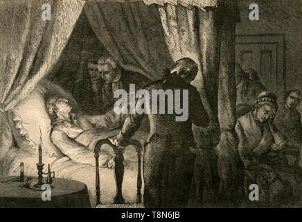 Death of George Washington at his Mount Vernon home 1799 Stock Photo ...