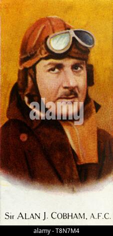 Sir Alan Cobham, English aviation pioneer, in flying gear Stock Photo ...
