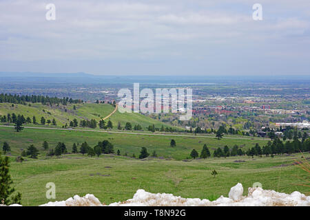 BOULDER, CO -10 MAY 2019- View of the landmark Art Deco Boulder Theater ...