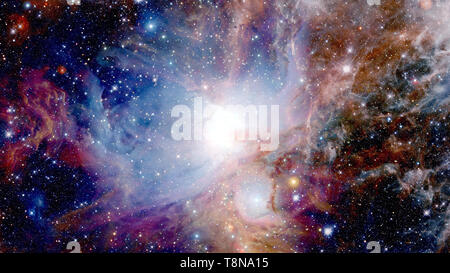 Outer space art. Nebulas, galaxies and bright stars in beautiful ...