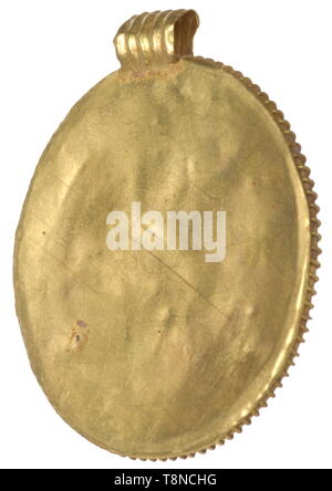 A North European golden jewellery bracteate 5th/6th century. Disc ...