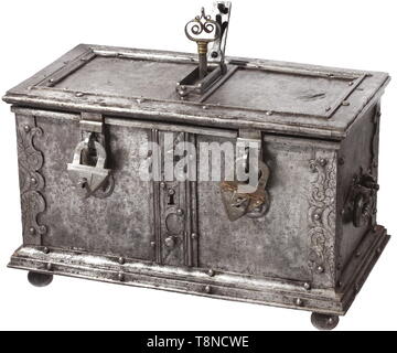 A heavy Southern German iron casket, presumably Nuremberg, circa 1620 ...