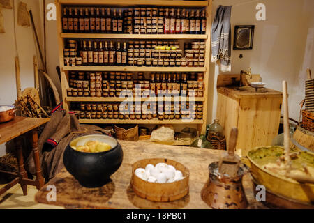 Wooden utensils, museum Russian culture. Ancient Russian utensils Stock ...